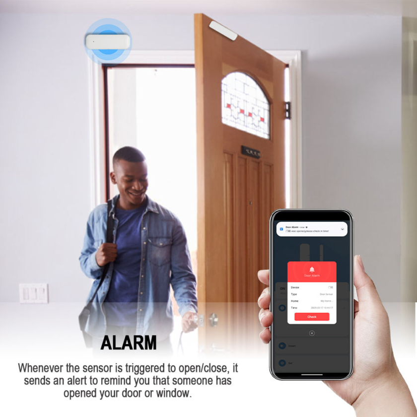 WiFi Smart Window & Door Sensor | Tuya Wireless Home Security Alarm