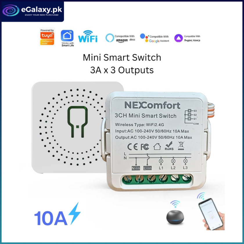 3CH Mini Smart WiFi Switch (10A) | Mini DIY 3-Channel Smart Switch For ...